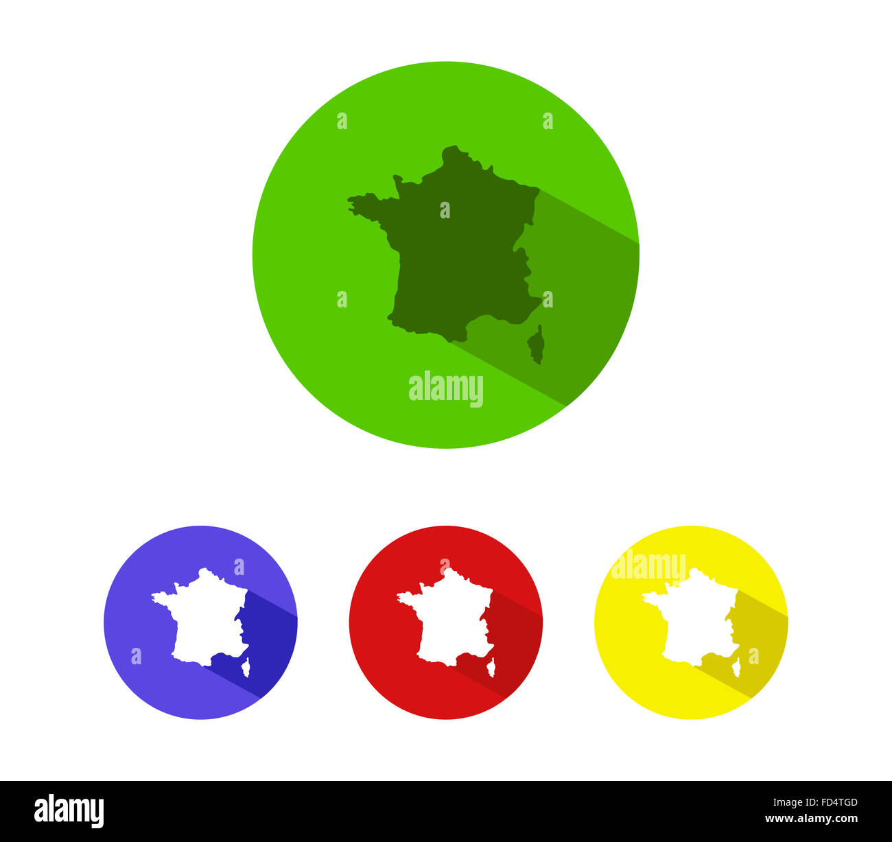France map in flat design Stock Photo - Alamy
