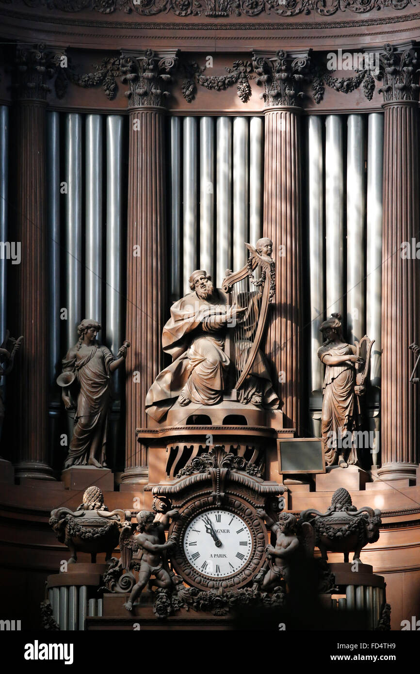 Saint-Sulpice church. The organ Stock Photo - Alamy