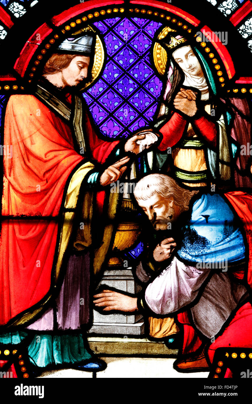 Sainte-Clotilde church. Baptism of Clovis, first Christian King of ...