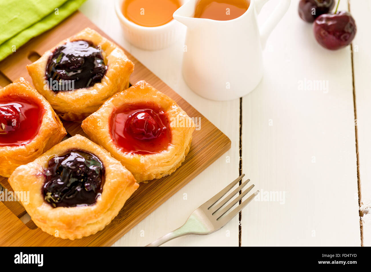 Fruit pastry pie for relaxing Tea break Stock Photo - Alamy
