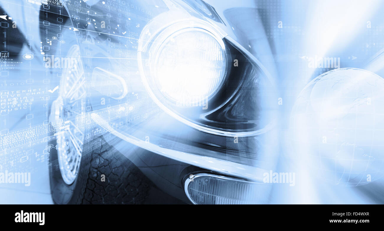 Close up image of car headlight. Innovation concept Stock Photo - Alamy