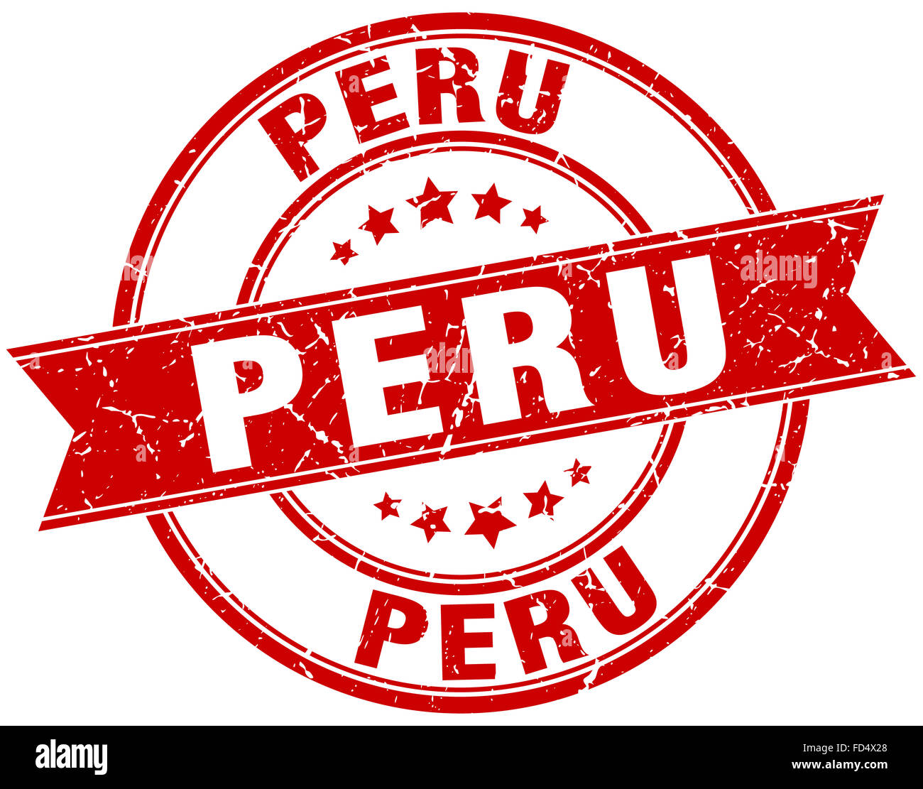 Peru red round grunge vintage ribbon stamp Stock Photo - Alamy