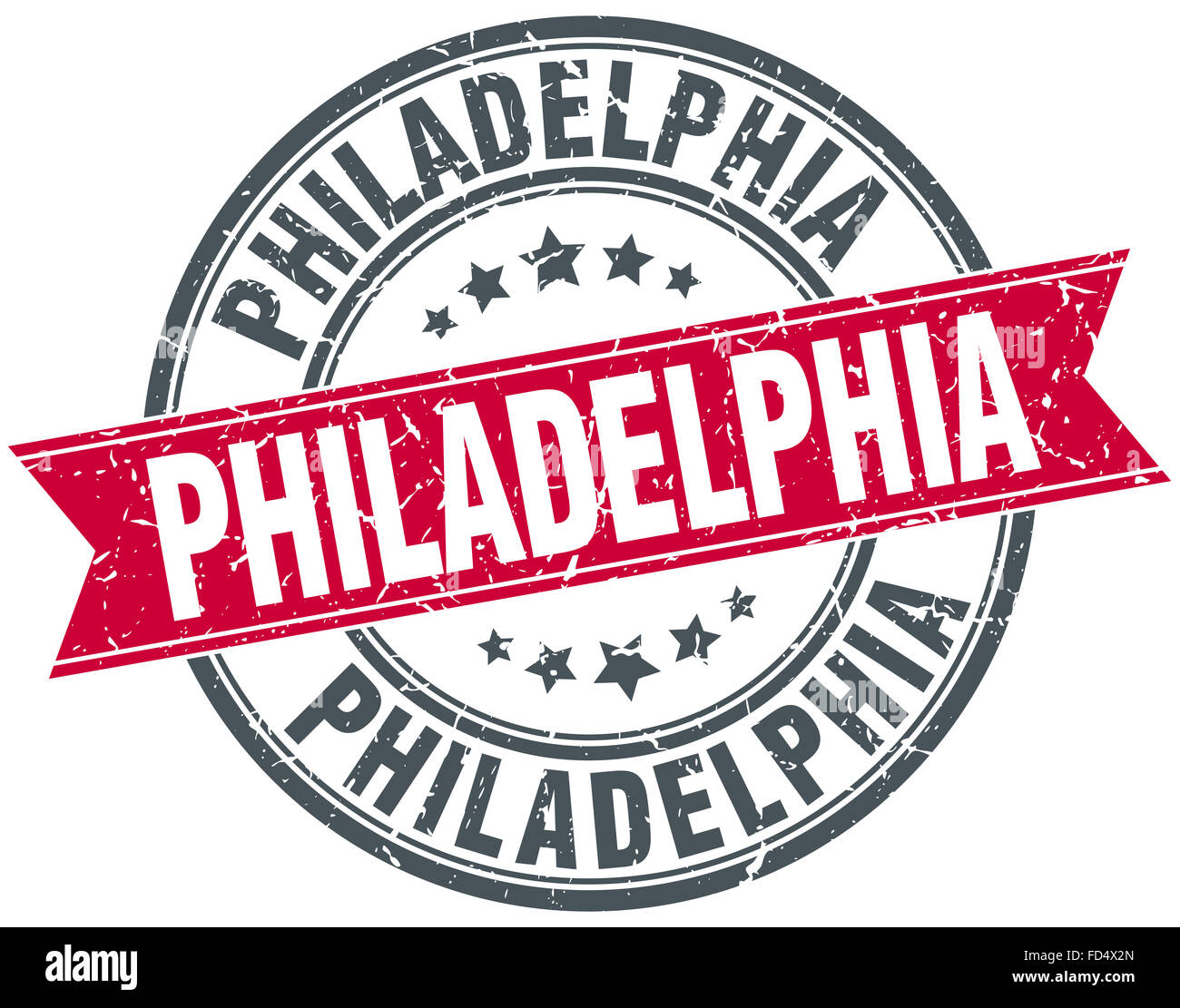 Philadelphia red round grunge vintage ribbon stamp Stock Photo - Alamy