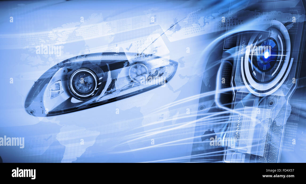 Close up image of car headlight. Innovation concept Stock Photo - Alamy