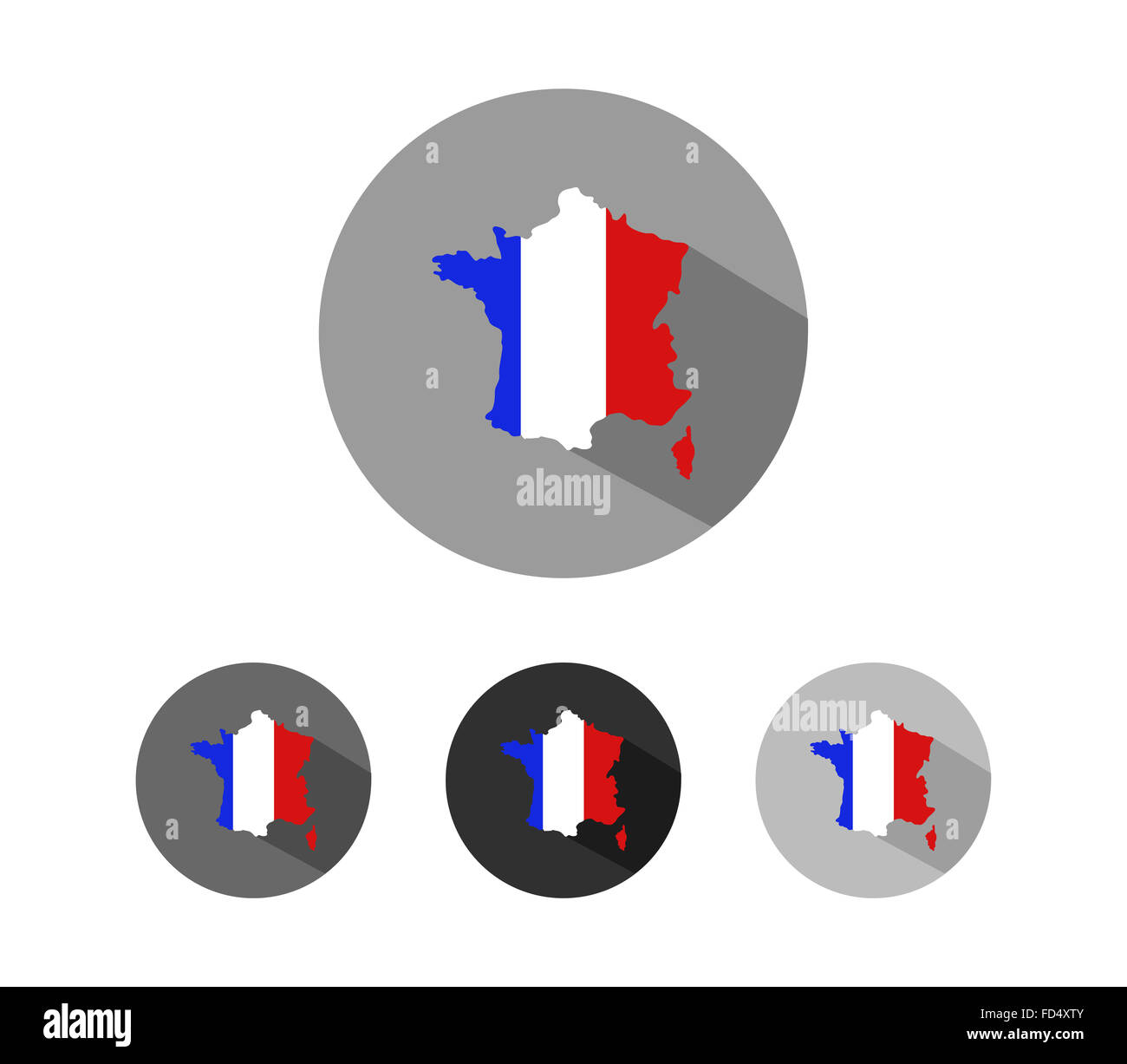 France map in flat design Stock Photo - Alamy