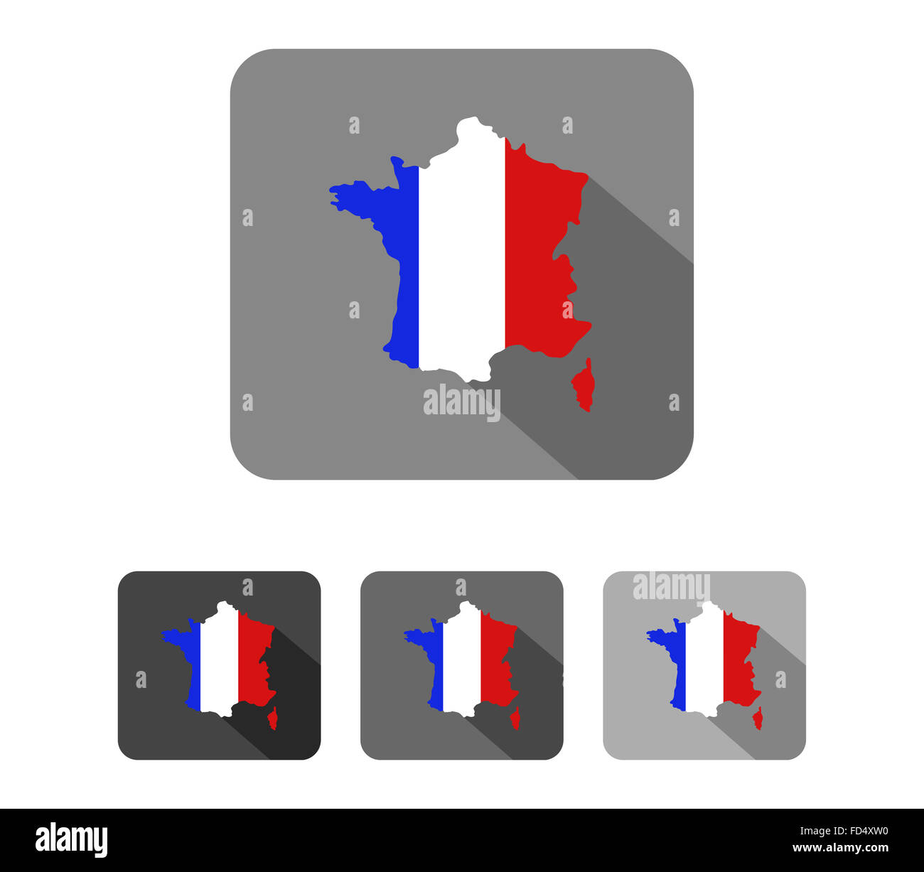 France map in flat design Stock Photo - Alamy