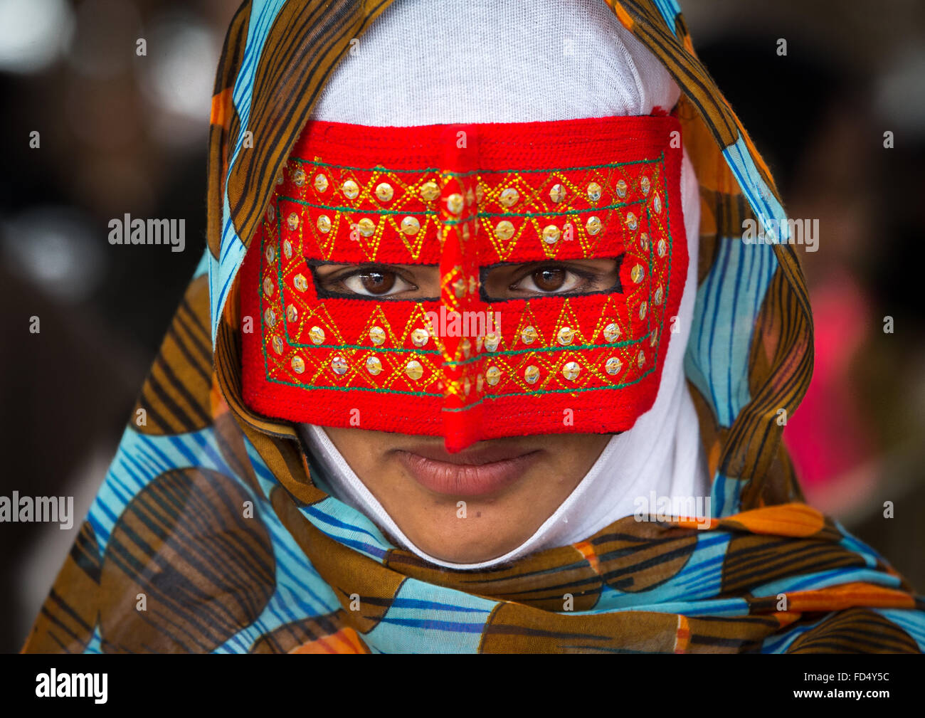 Bandari woman wearing traditional mask hi-res stock photography and ...