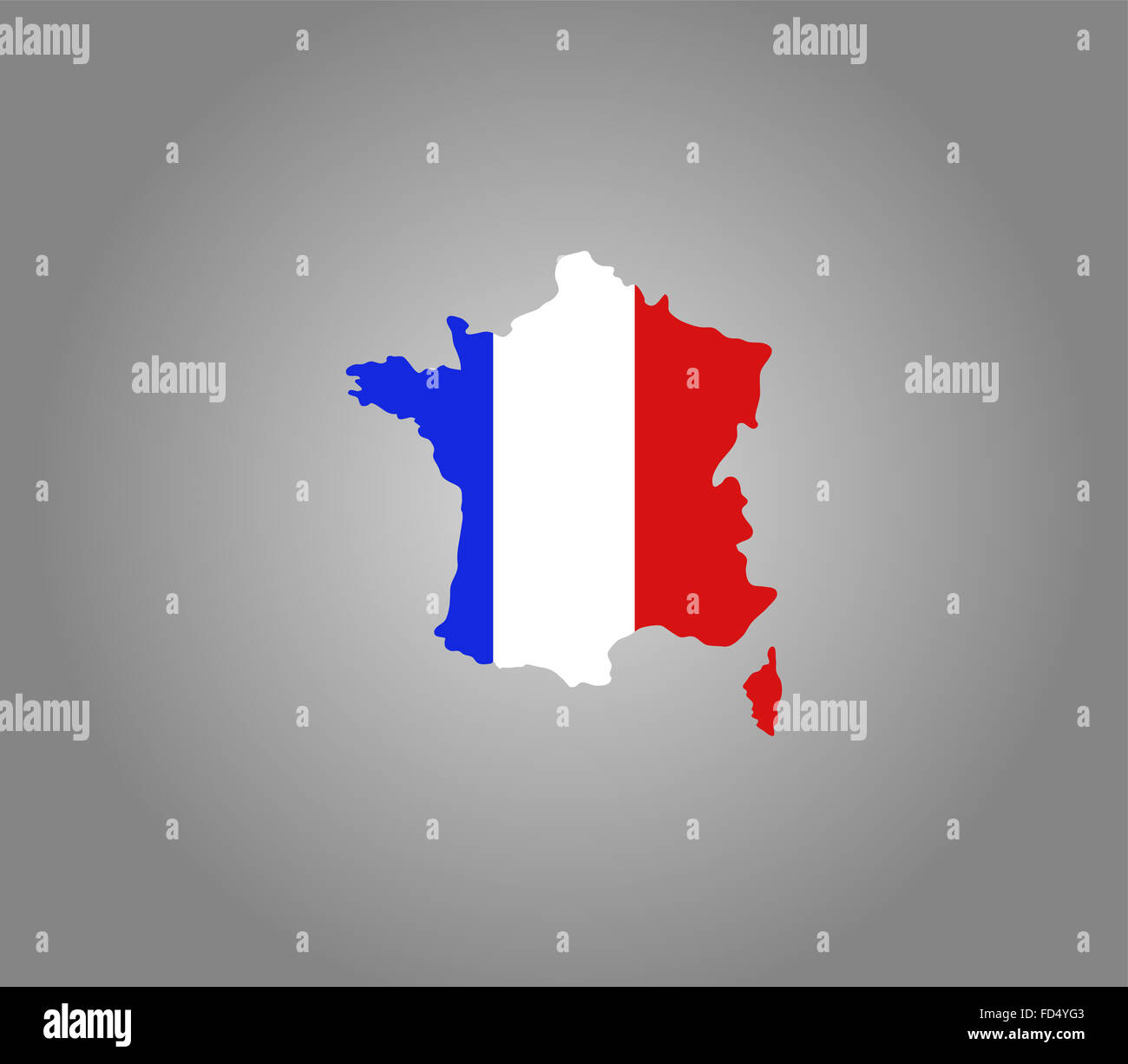 France map in flat design Stock Photo - Alamy