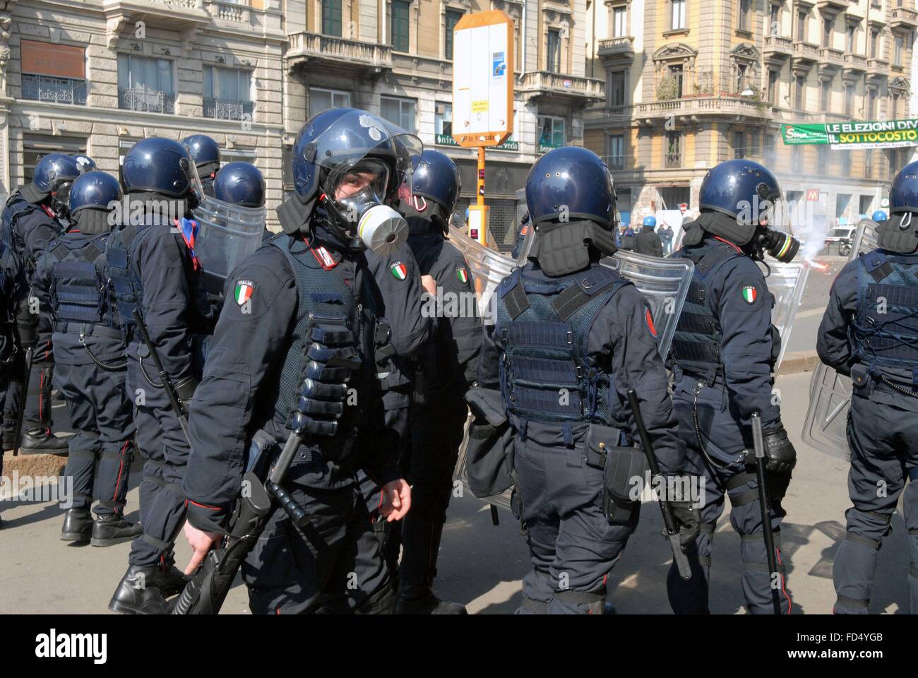 Milan, Italy, clashes with police in occasion of a neo-Nazi groups ...