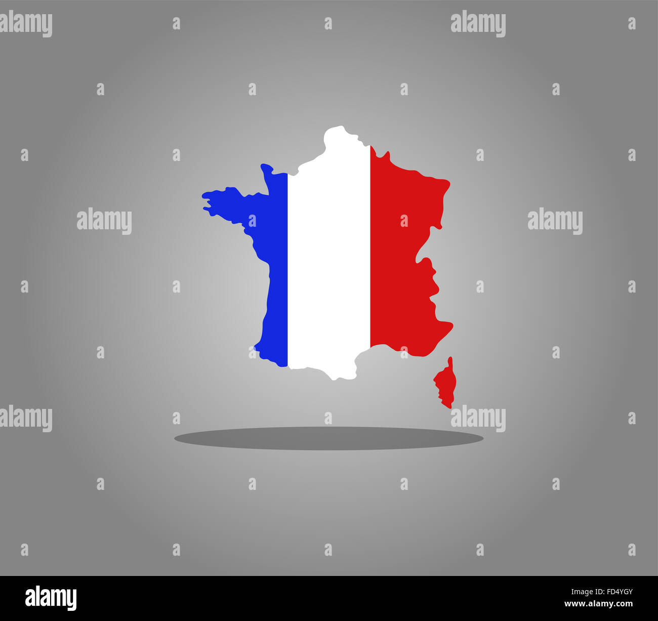 France map in flat design Stock Photo - Alamy