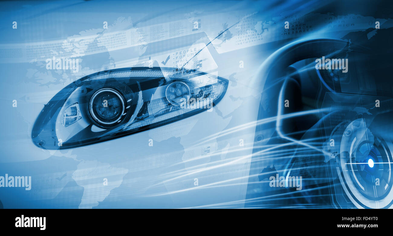 Close up image of car headlight. Innovation concept Stock Photo - Alamy