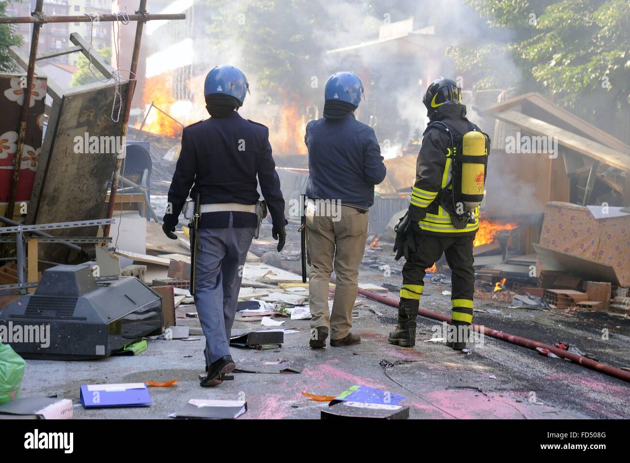Milan riots hi-res stock photography and images - Alamy