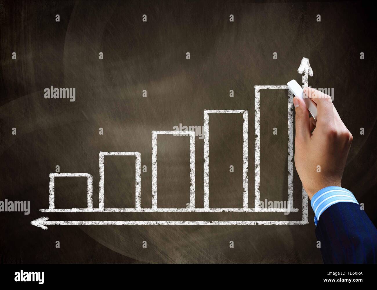 Close up of human hand drawing graphs with chalk Stock Photo - Alamy