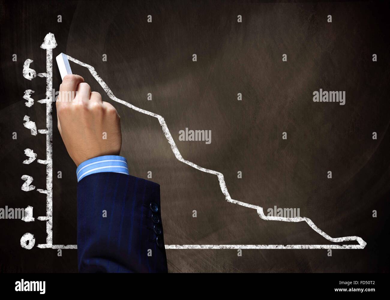 Close up of human hand drawing graphs with chalk Stock Photo - Alamy