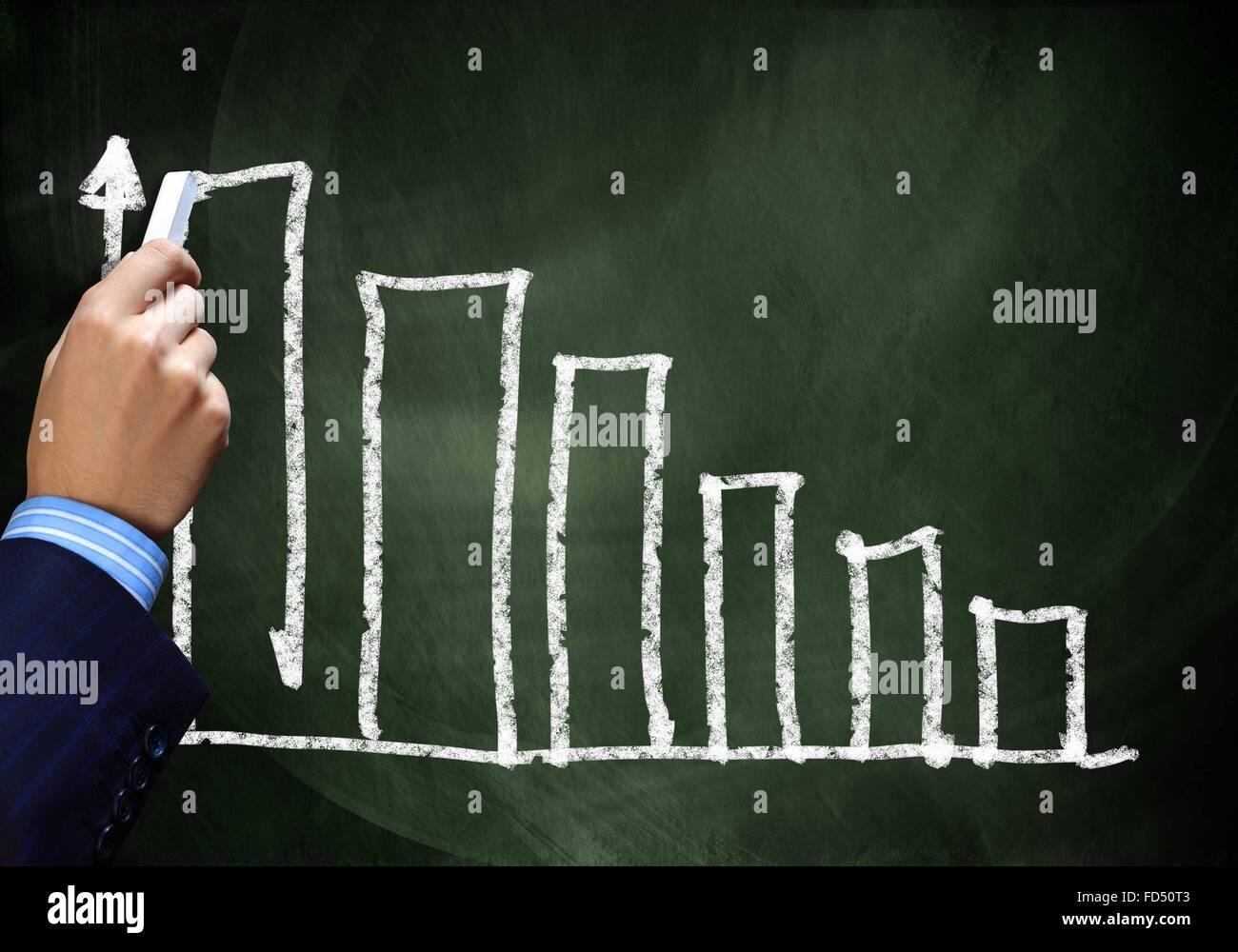 Close up of human hand drawing graphs with chalk Stock Photo - Alamy