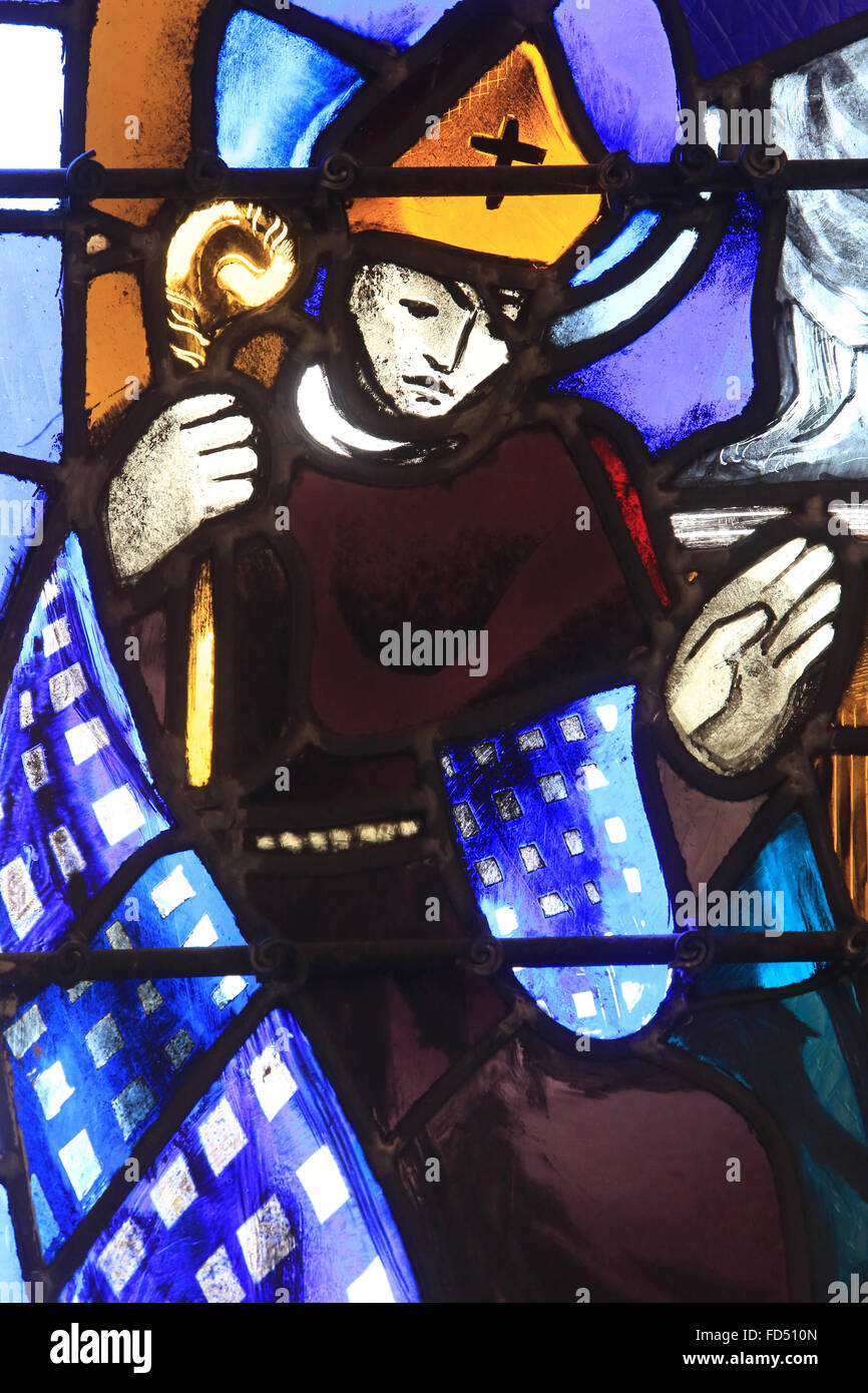 Saint Rieul. Stained glass Hebert Stevens. 1948. Saint-Rieul chapel ...