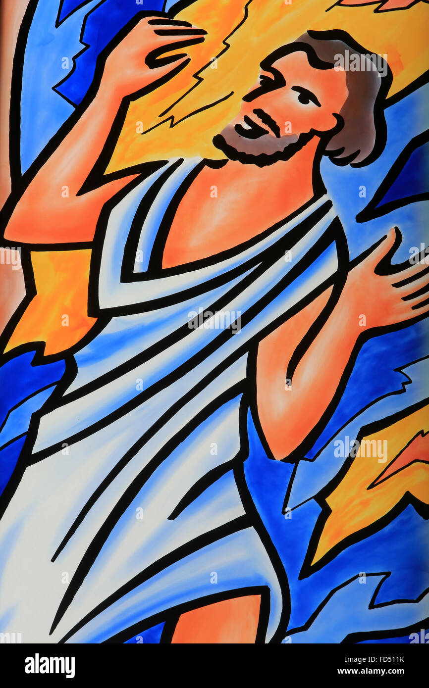 Jesus Christ. Stained glass detail : The Tree of Jesse Stock Photo - Alamy