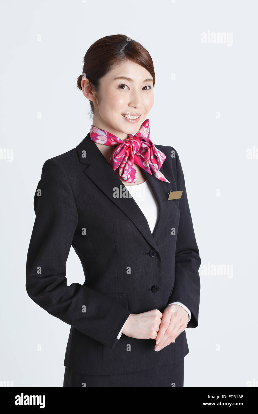 Attractive Japanese concierge Stock Photo - Alamy