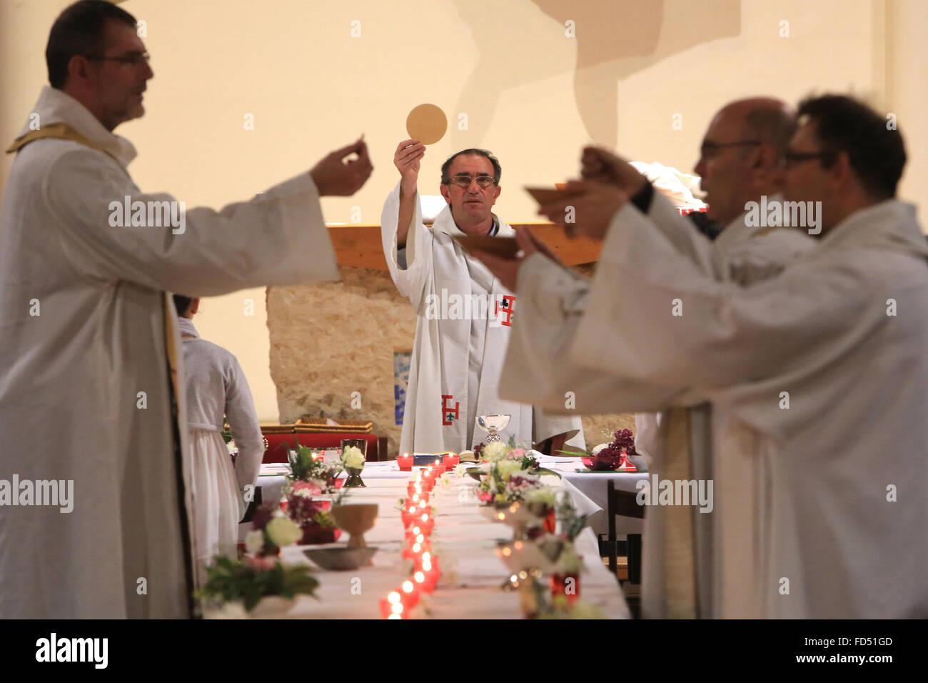 Eucharist. Holy Thursday Mass. Holy Week Stock Photo - Alamy
