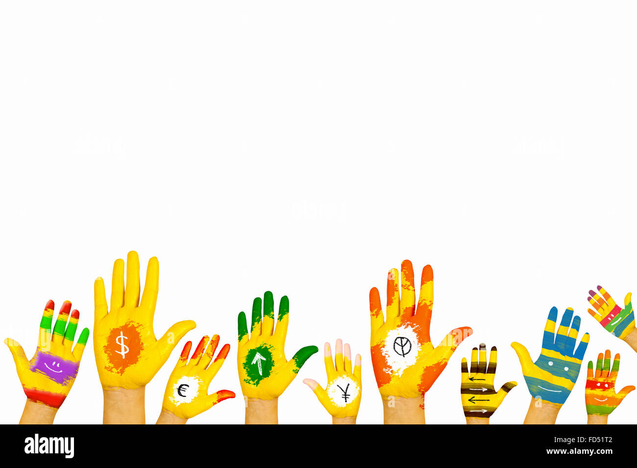 Child paint hands Cut Out Stock Images & Pictures - Alamy