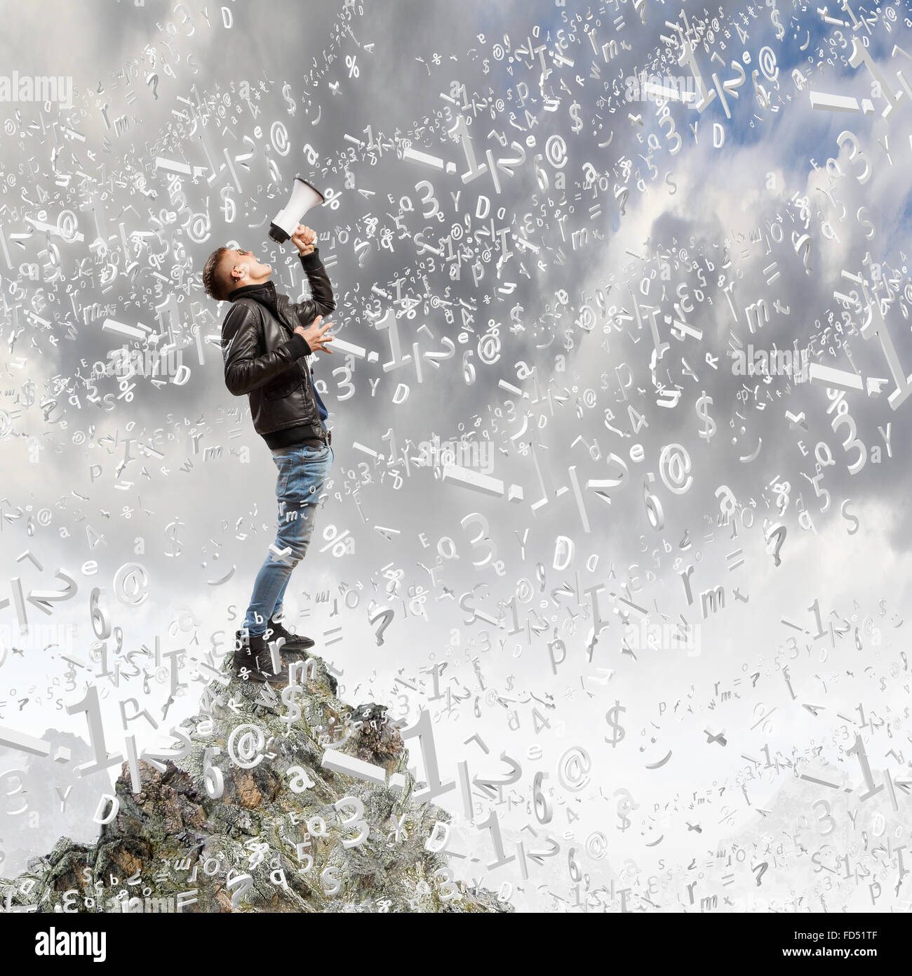 Megaphone singer hi-res stock photography and images - Alamy