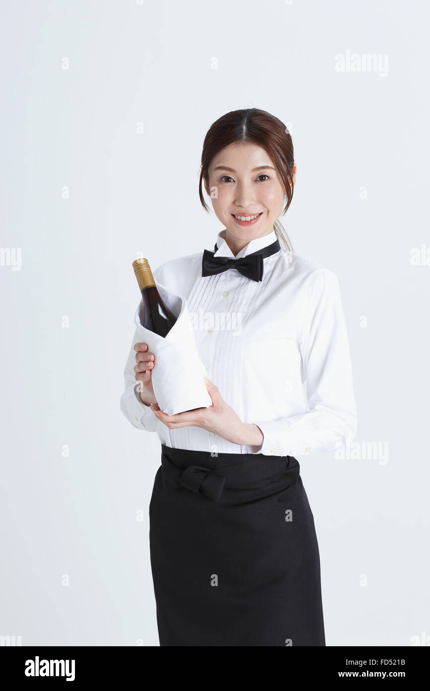 Attractive Japanese sommelier Stock Photo - Alamy