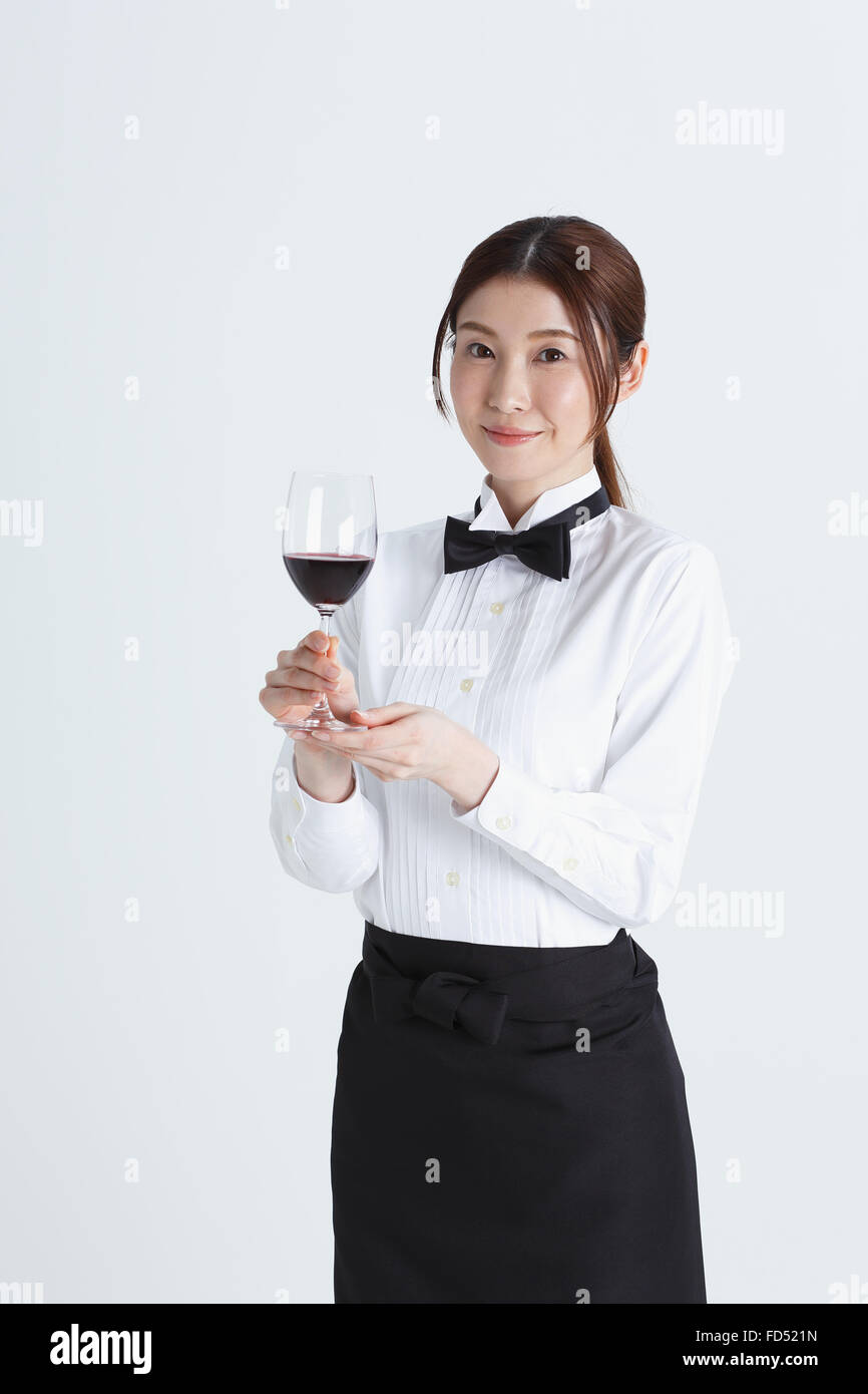 Attractive Japanese sommelier Stock Photo - Alamy