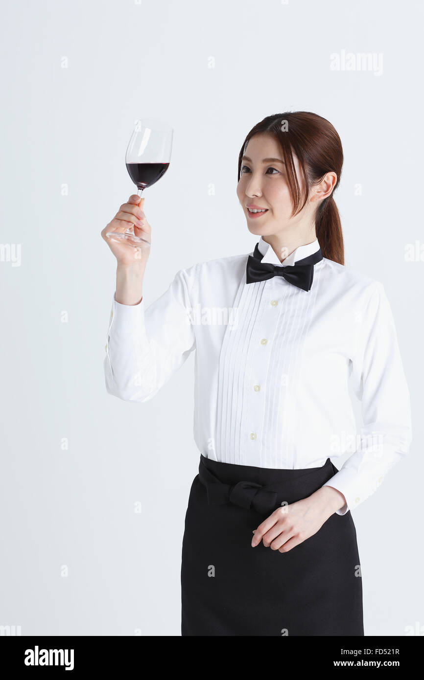 Attractive Japanese sommelier Stock Photo - Alamy