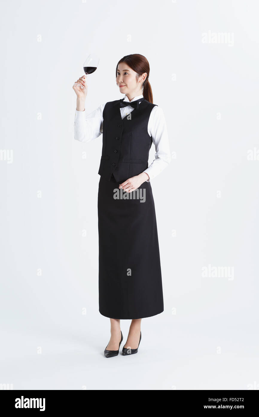 Attractive Japanese sommelier Stock Photo - Alamy