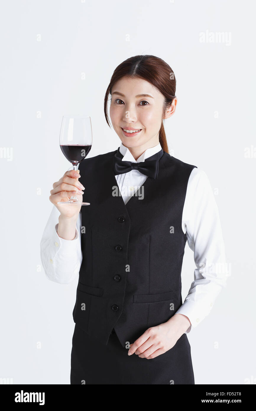 Attractive Japanese sommelier Stock Photo - Alamy