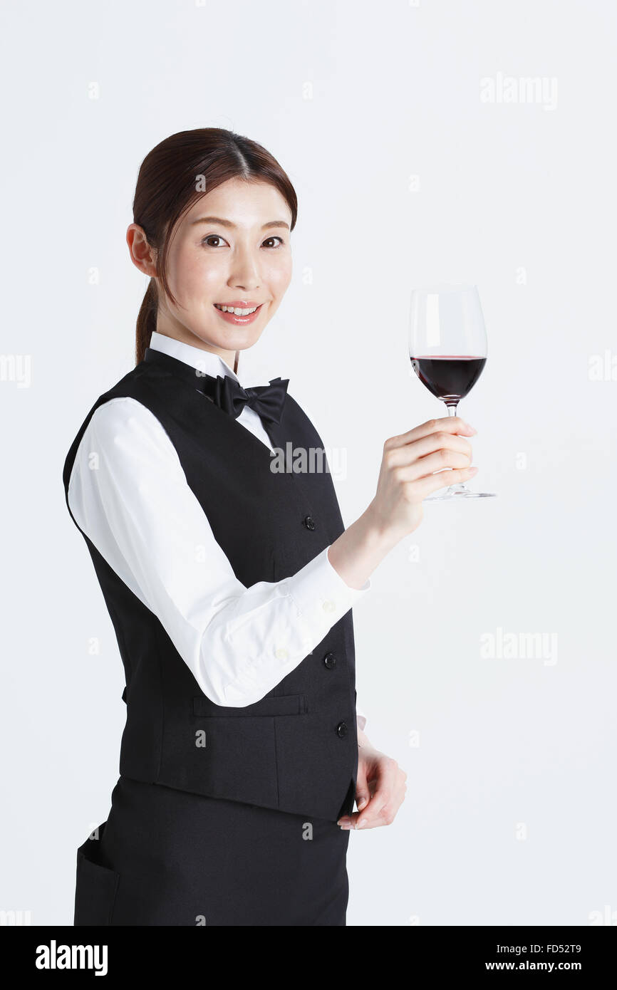 Attractive Japanese sommelier Stock Photo - Alamy