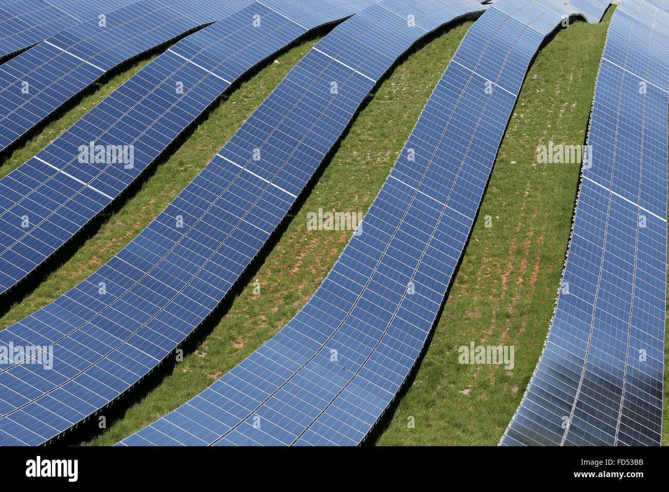 Solar farm. Photovoltaic power plant. Alpes-de-Haute-Provence. France ...