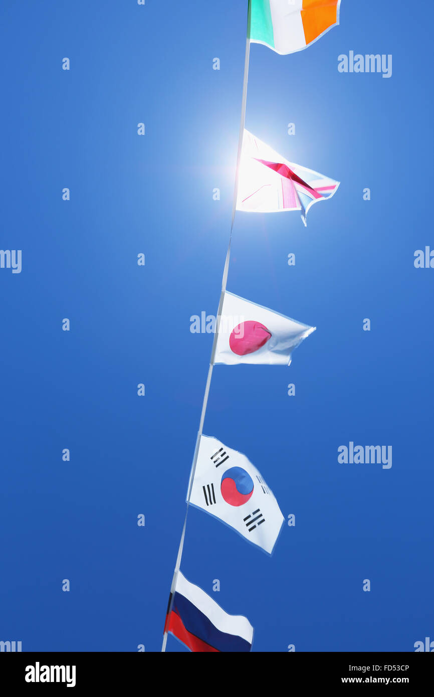 Colorful flags in wind hi-res stock photography and images - Alamy