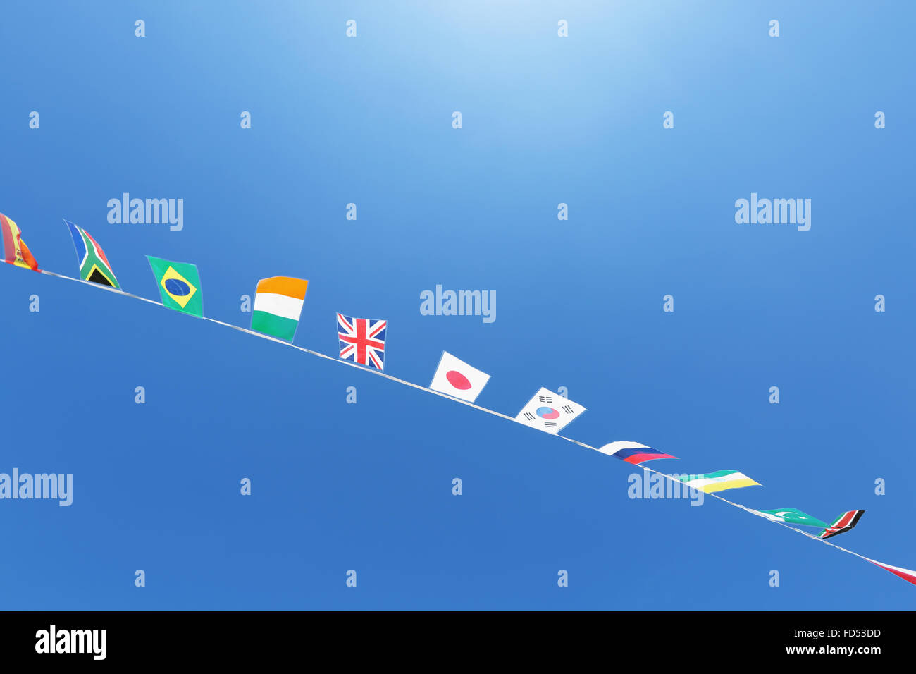 Flags in the wind Stock Photo - Alamy