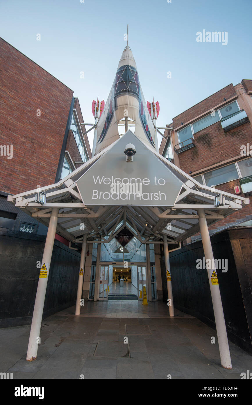 The exterior of the Broadmarsh Shopping Centre in 2016 before it's ...