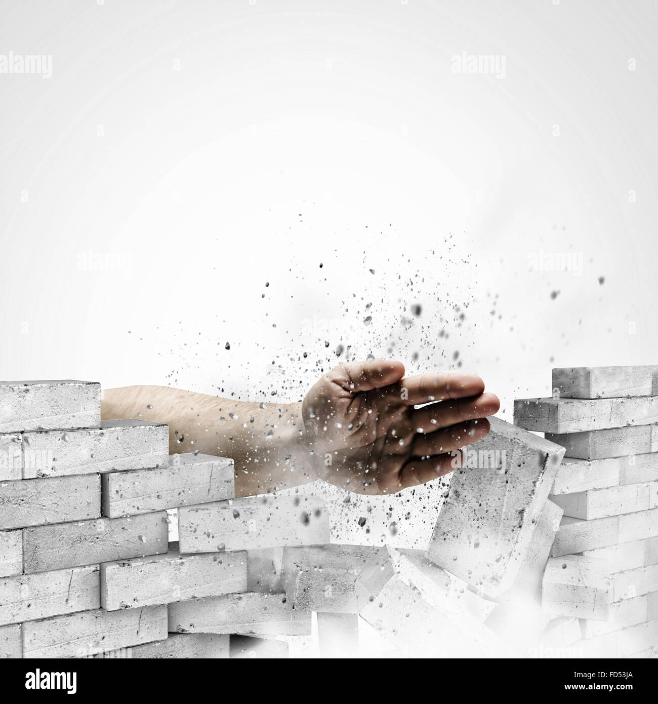Hand breaking bricks hi-res stock photography and images - Alamy