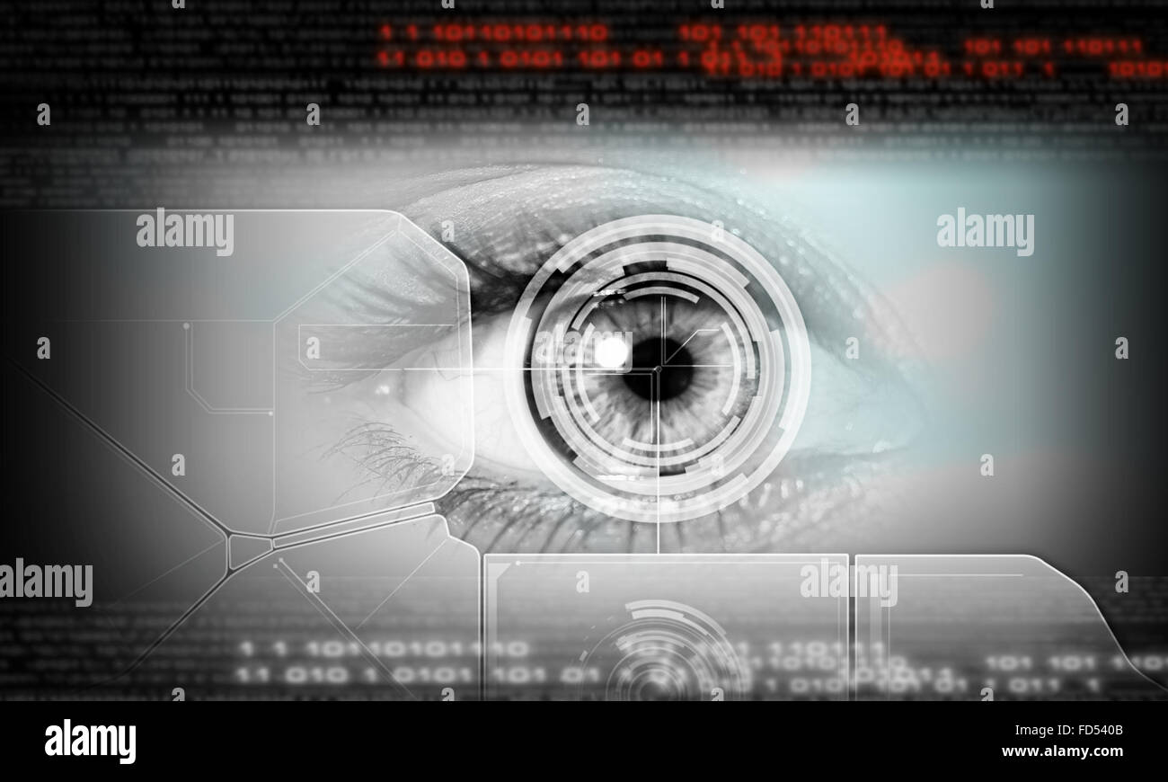 Digital image of woman's eye. Security concept Stock Photo - Alamy