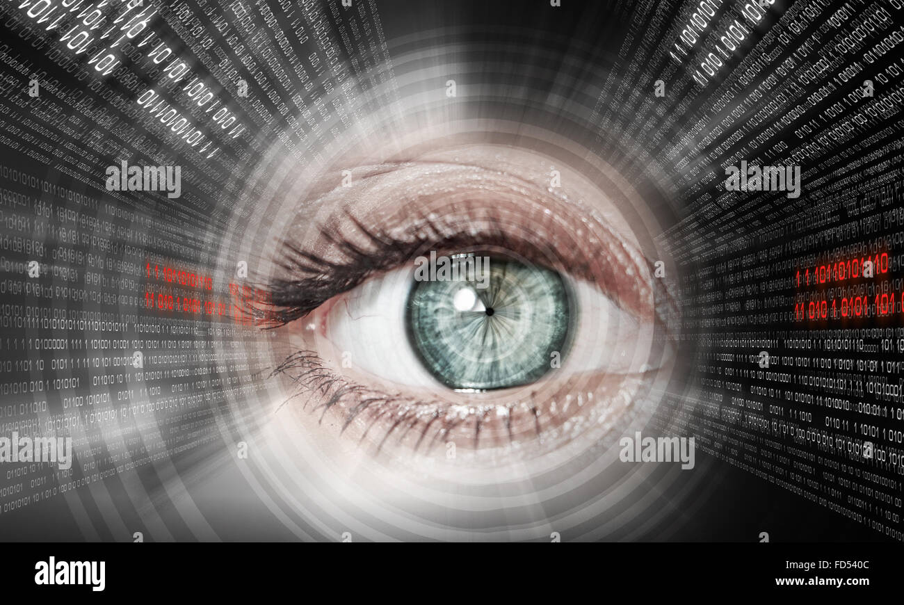 Digital image of woman's eye. Security concept Stock Photo - Alamy