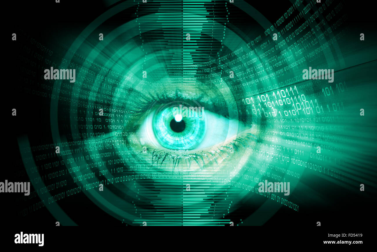 Digital image of woman's eye. Security concept Stock Photo - Alamy