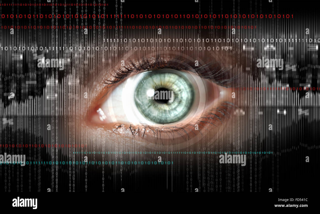 Digital image of woman's eye. Security concept Stock Photo - Alamy