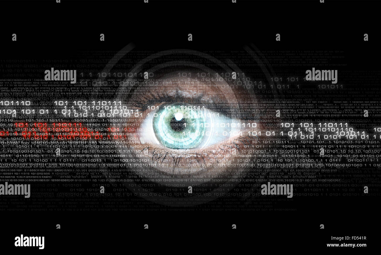 Digital image of woman's eye. Security concept Stock Photo - Alamy