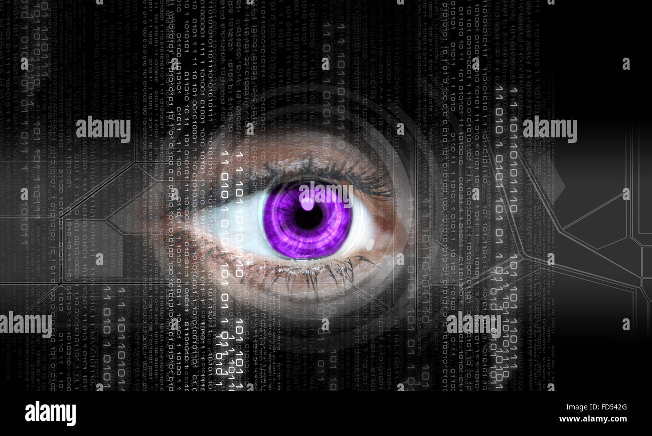 Digital image of woman's eye. Security concept Stock Photo - Alamy