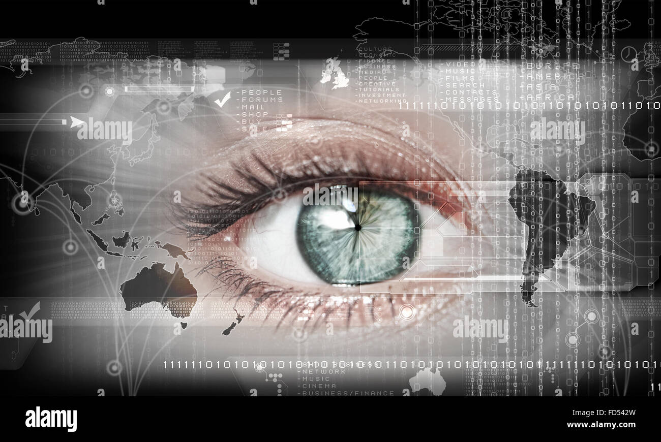 Digital image of woman's eye. Security concept Stock Photo - Alamy