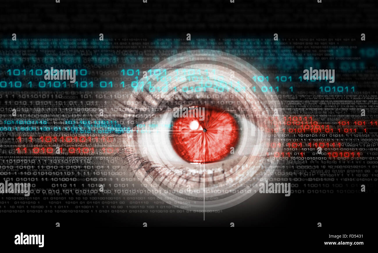Digital image of woman's eye. Security concept Stock Photo - Alamy