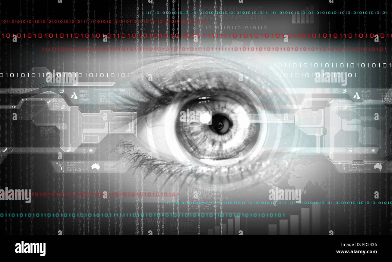 Digital image of woman's eye. Security concept Stock Photo - Alamy