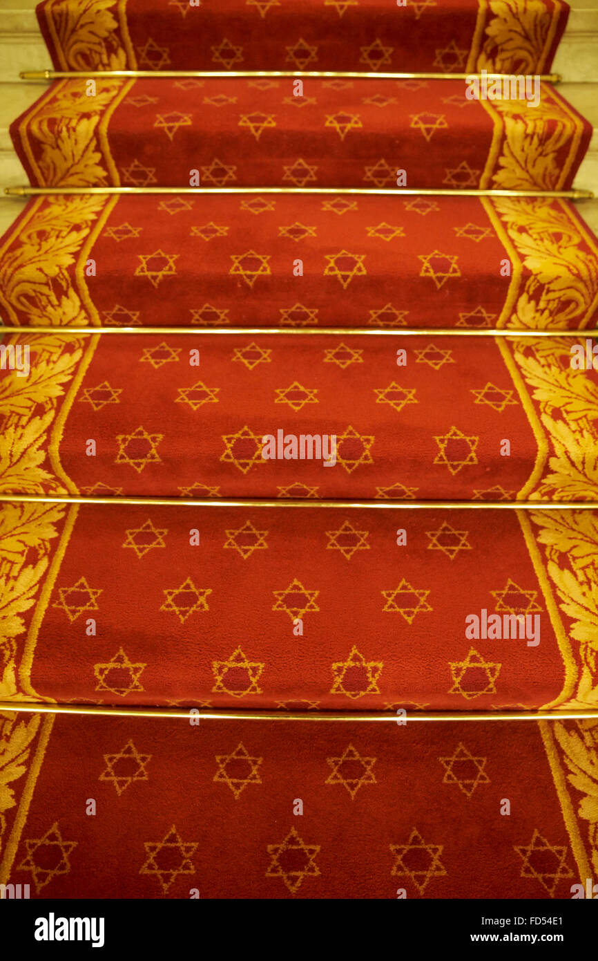 Paris Great synagogue also called Victory synagogue. Stairway leading ...