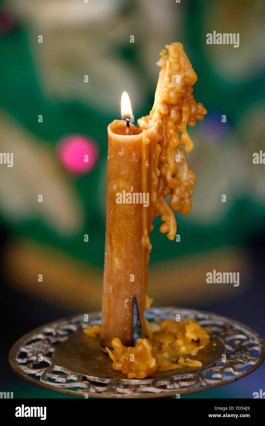 Buddhist candle in a temple Stock Photo - Alamy