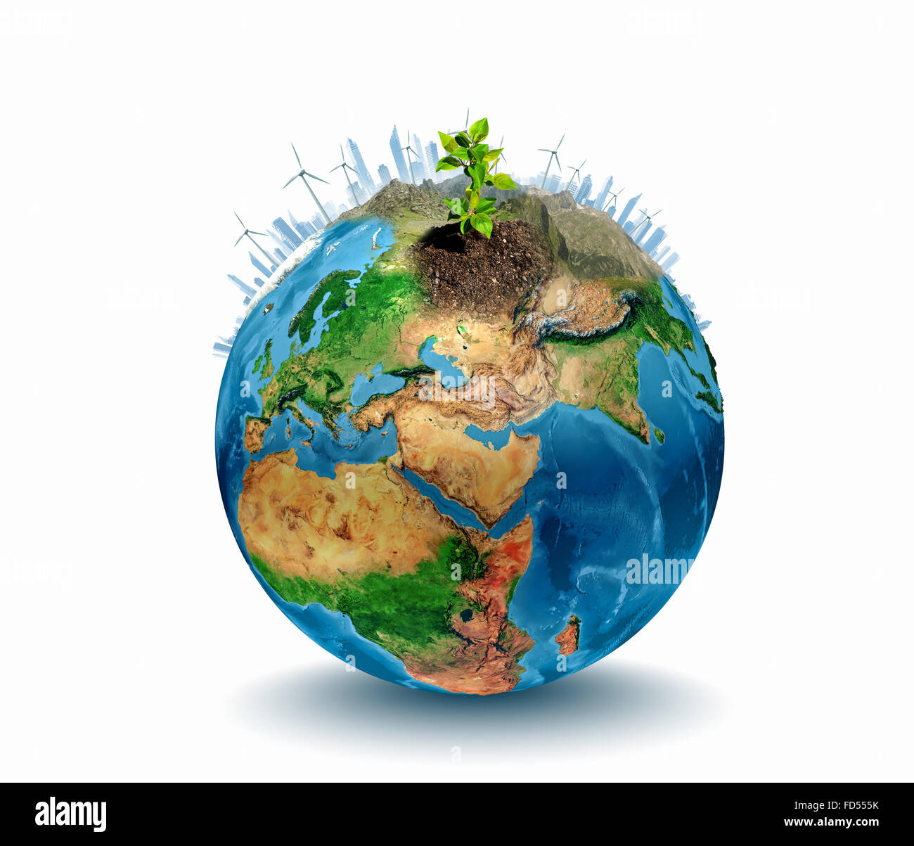 Conceptual image of planet Earth. Ecology concept. Elements of this ...