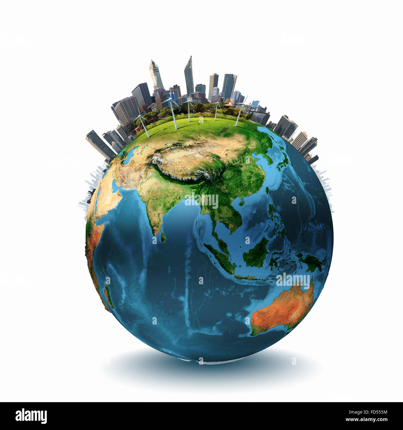 Conceptual image of planet Earth. Ecology concept. Elements of this ...