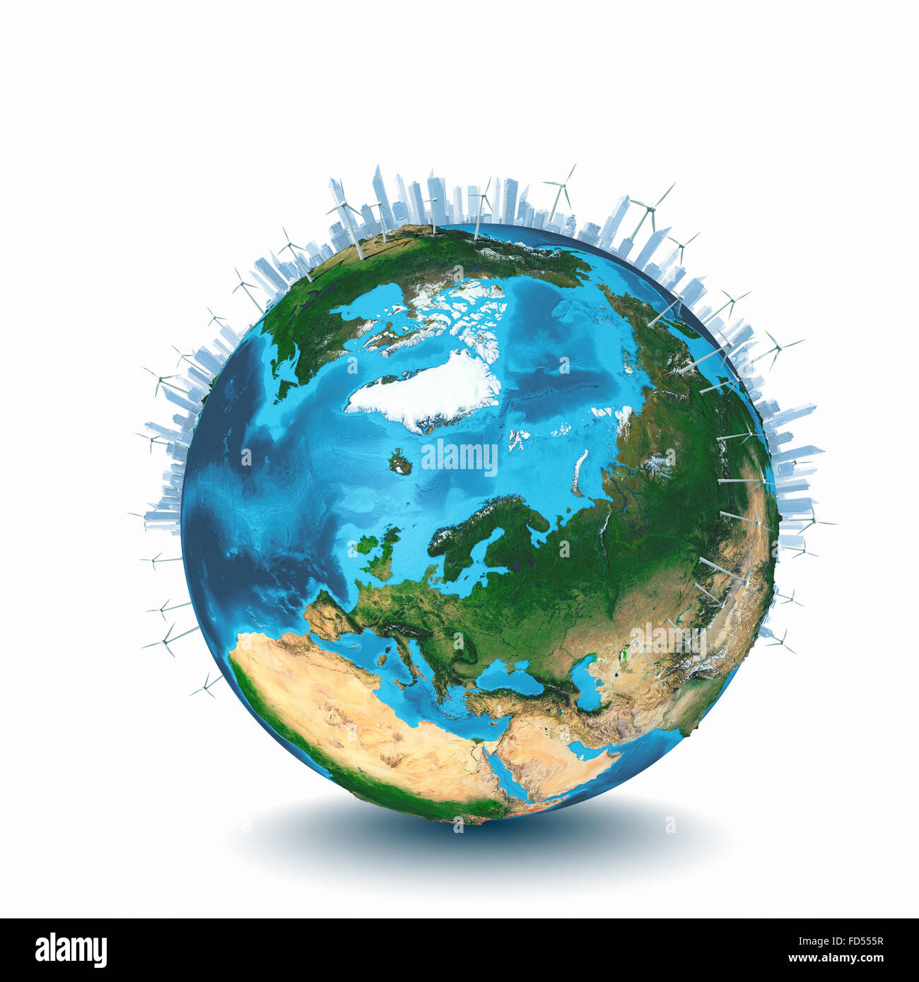 Conceptual image of planet Earth. Ecology concept. Elements of this ...